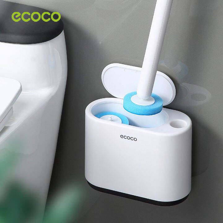 Ecoco Disposable Bathroom Toilet Brush with Long Handle Wall Mounted Toilet Bowl Cleaner ...