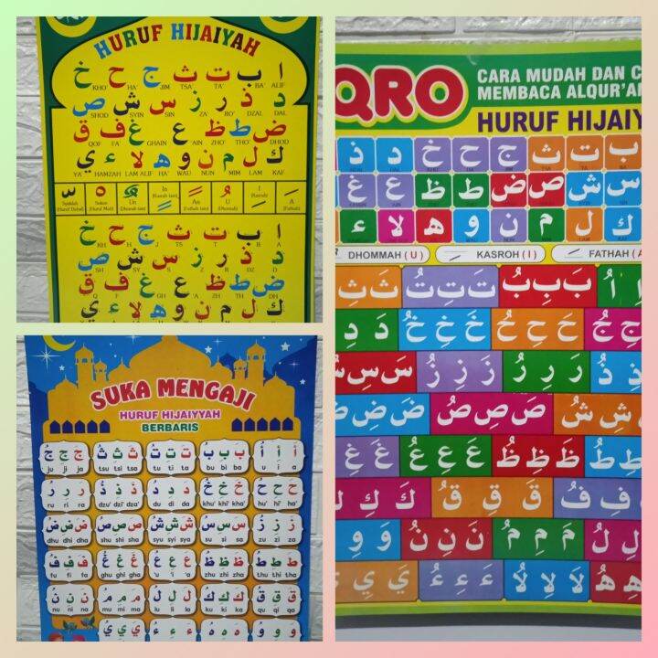 Poster Pintar Belajar Huruf Hijaiyah/Iqro'/Suka Mengaji | Lazada Indonesia