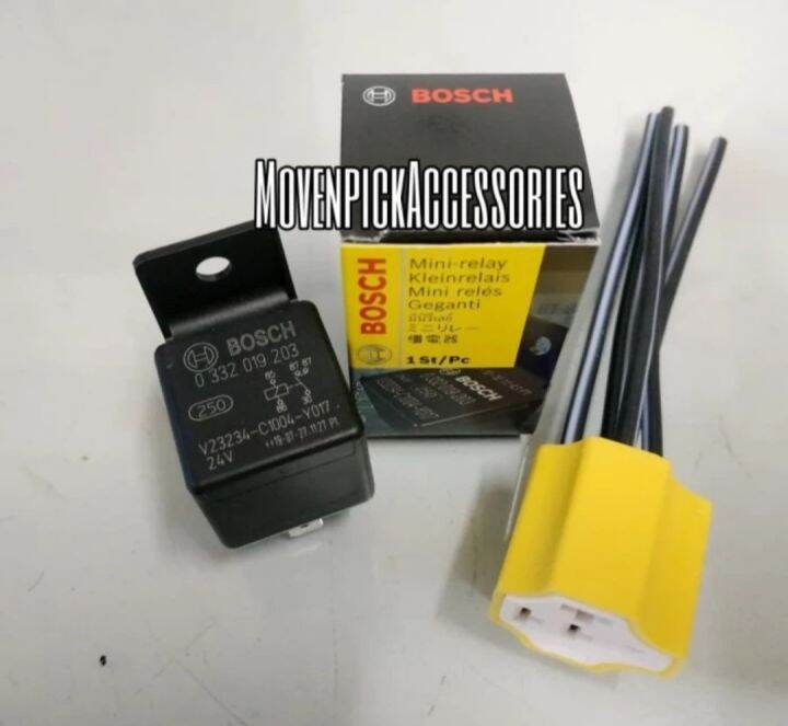 RELAY BOSCH 24V KAKI 5 20A 87-87 PORTUGAL + SOCKET | Lazada Indonesia