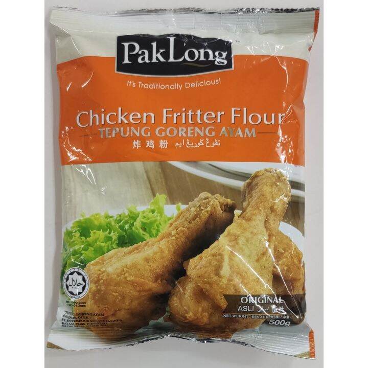 pak long chicken fritter flour original 500g | Lazada