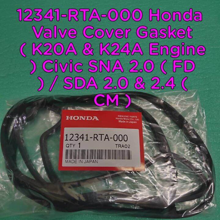 12341-RTA-000 Honda Valve Cover Gasket ( K20A & K24A Engine ) Civic SNA ...