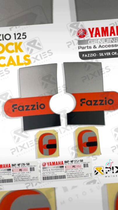 BKFWF17K00 YAMAHA GENUINE PART FAZZIO 125 SIDE COVER DECALS STICKERS ...