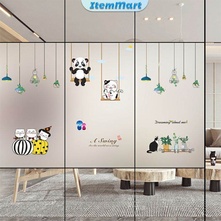 ItemMart Frosted Opaque Glass Window Film Shower Door Toilet Peep-proof Kitchen Paper-cut for ...