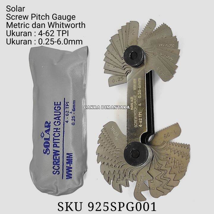 Solar mall drat inchi milli alat ukur screw pitch gauge ulir baut mur ...