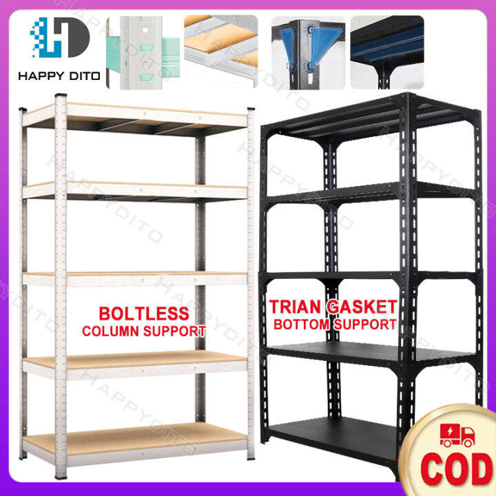 【120cm large size/175 kg load bearing】Boltless Steel Shelving Heavy Duty 5 Layers ...