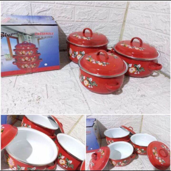 PANCI CALYPSO ENAMEL SET 3 PCS/PANCI JADUL MOTIF BUNGA/MOTIF JAGO ...