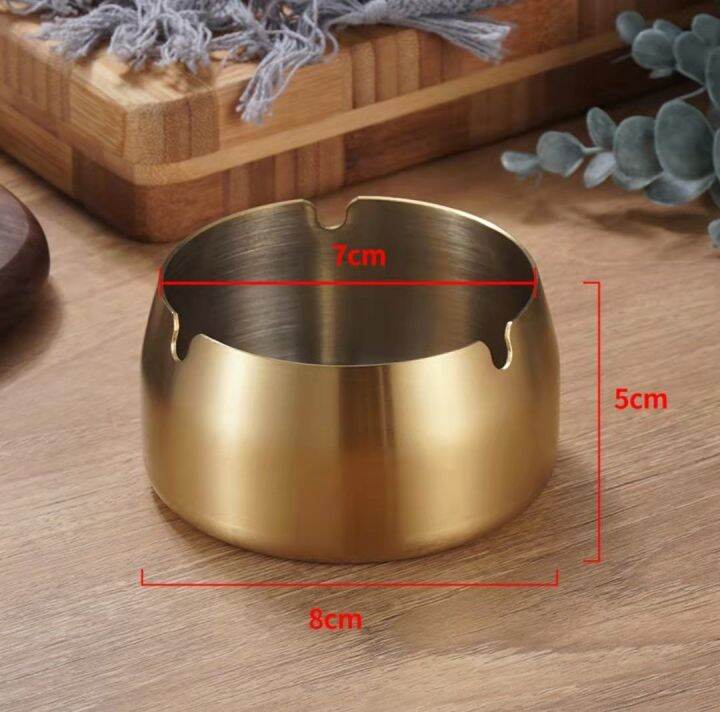 2pcs Gold Silver Stainless Steel Aluminium Ashtray Ash Tray Rokok Dust ...