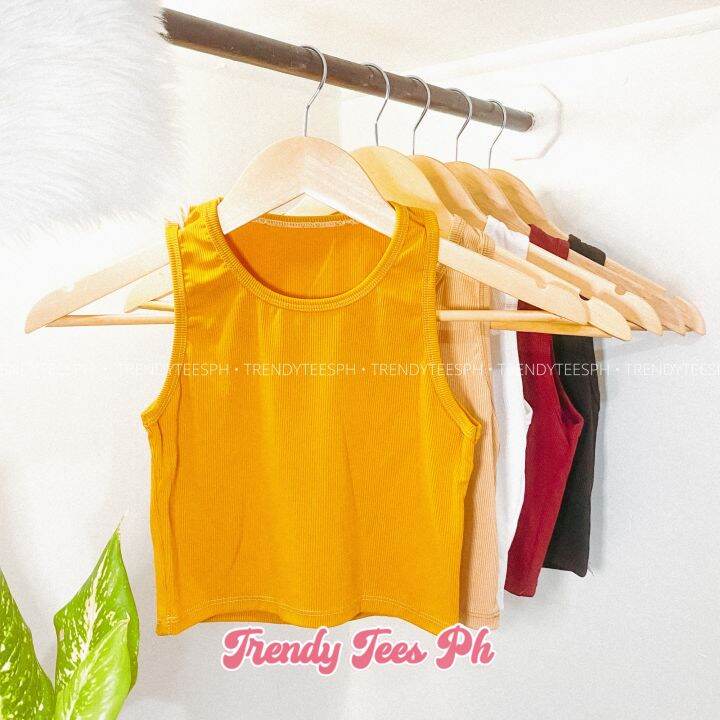 Trendyteesph Racer Back For Women Sando Croptop Trendy Rib Knit Tank