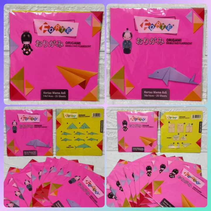 Paper Origami Double Face Fluorescent - Kertas Lipat 2 Sisi - Kertas ...