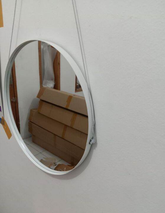 Kaca Cermin Bulat Aesthetic plus frameles gantung|tali fan Diameter ...