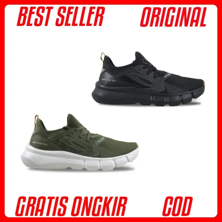 SEPATU RUNNING 910 NINETEN RYOJI ORIGINAL -- BLACK / OLIVE | Lazada ...