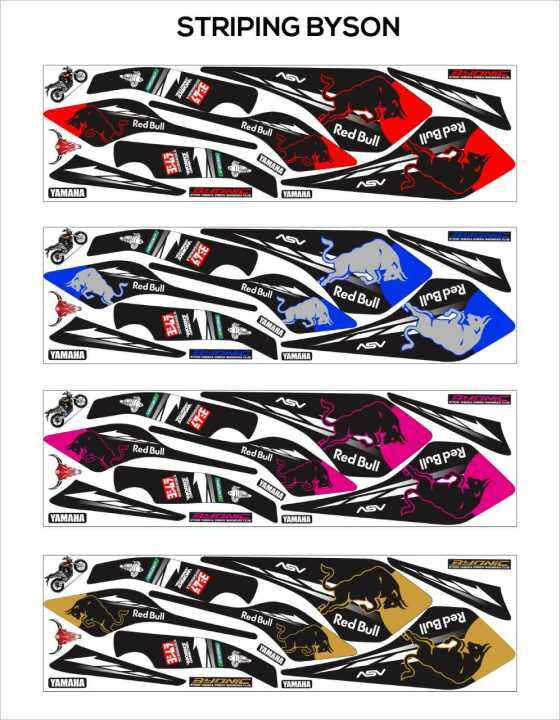 striping variasi stiker motor decal Byson sticker di laminasi tahan ...