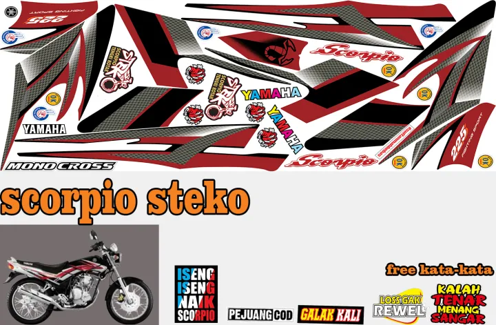 stiker striping scorpio steko tangki kotak | Lazada Indonesia