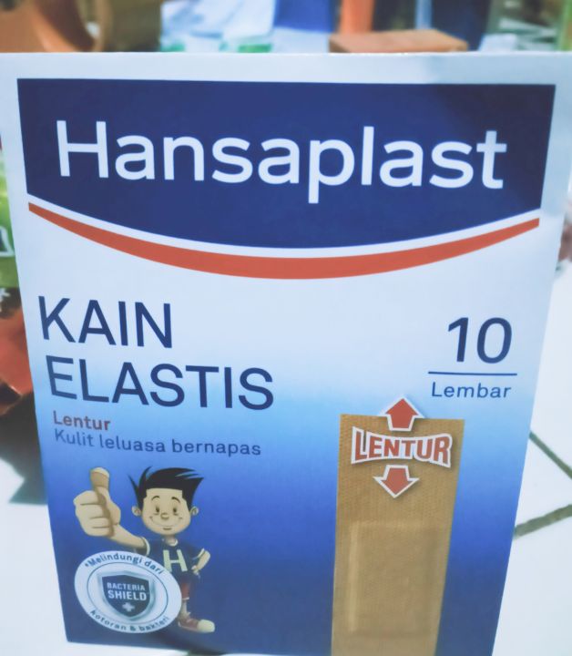 HANSAPLAST KAIN ELASTIS 10 LEMBAR PLESTER LUKA ANTI INFEKSI HANSAPLAST ...