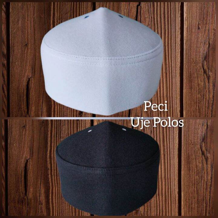 Peci Polos putih Uje logo Peci hitam peci putih peci Malasya kopiah ...