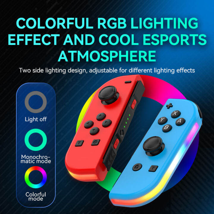 Nintendo Switch Wireless Controller With RGB Lights JoysCon Left Right ...