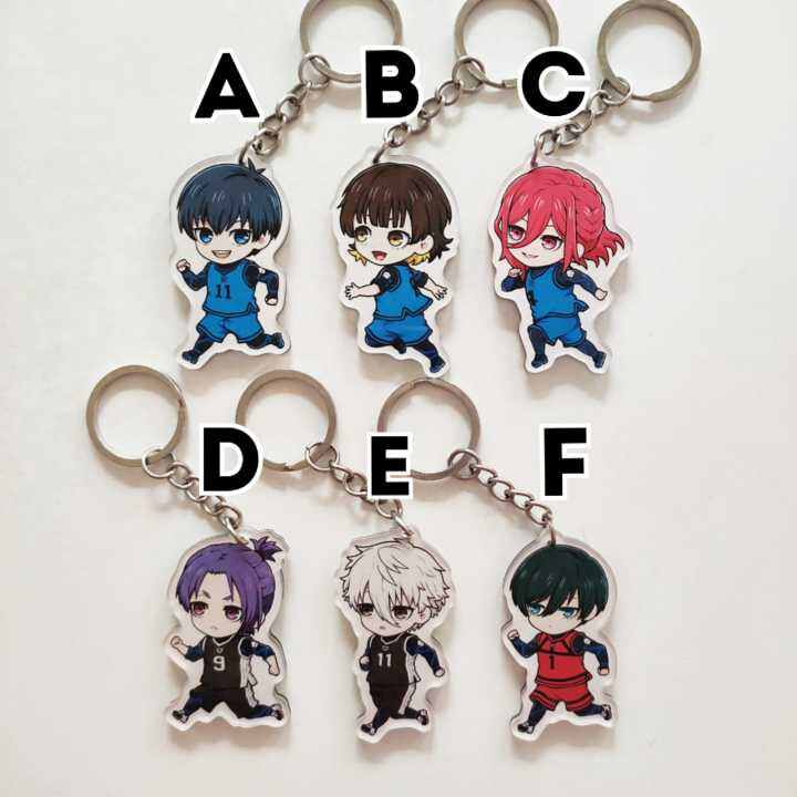Keychain Anime Blue Lock 4 Isagi Bachira Chigiri Nagi Reo Rin Gantungan ...