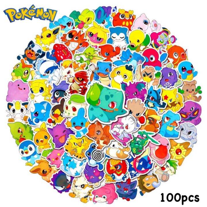 สติ๊กเกอร์ Pokémon 509 โปเกมอน 100ชิ้น โปเกม่อน Pokemon pikachu โปรเก ...