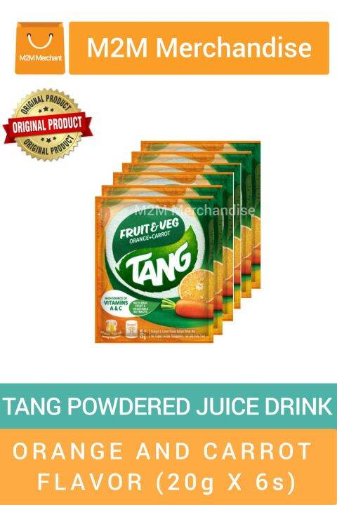 TANG ORANGE AND CARROT FLAVORED POWDERED JUICE DRINK (20g X 6s) sachet ...
