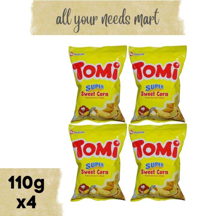 Tomi Chip • Super Sweet Corn • Flavored Corn Ships • 110g X4 Lazada Ph