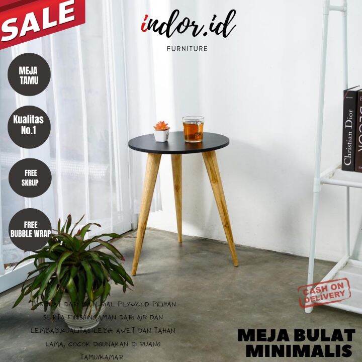 MEJA BULAT MINIMALIS/ MEJA BUNDAR SUDUT RUANG TAMU MURAH TERBARU ...