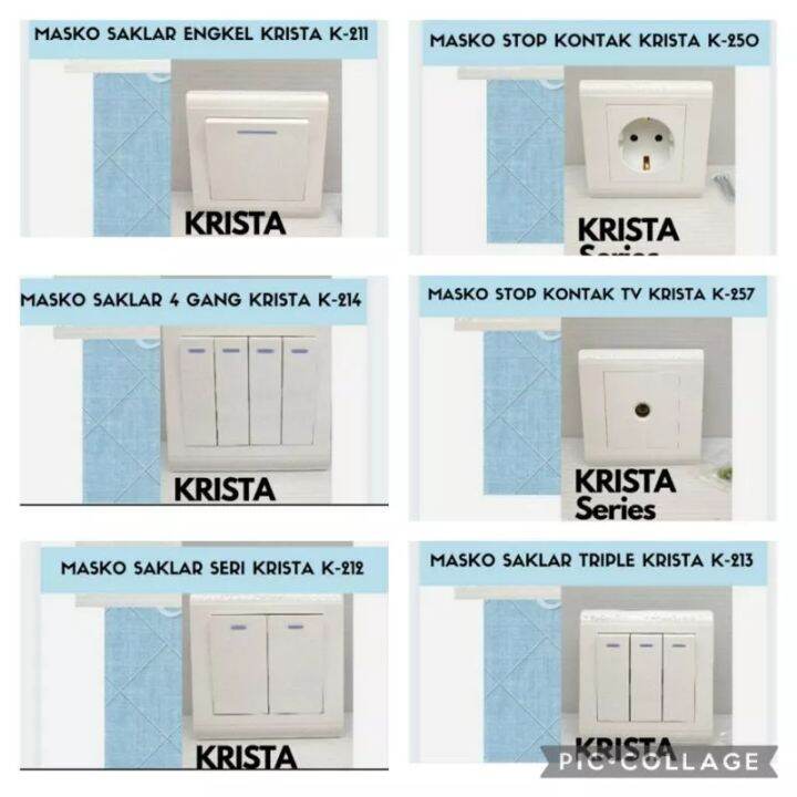 MASKO SAKLAR KRISTA PUTIH MINIMALIS ENGKEL SERI TRIPEL TRIPLE 4 GANG ...