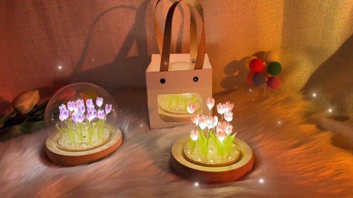 Tulip Night Light DIY circular tulip Light Handmade Tulip LED Night ...