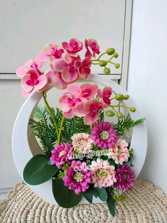 bunga anggrek vas lingkar dinding | Lazada Indonesia
