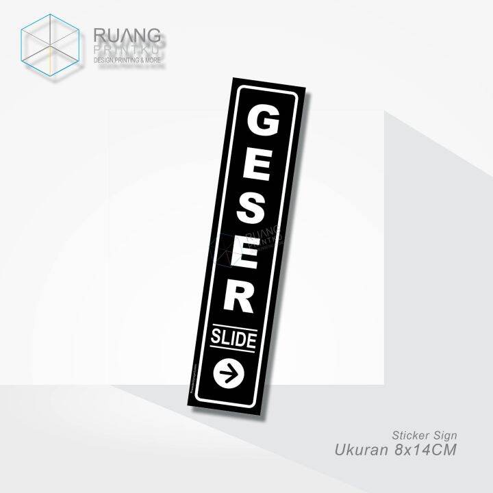 Sticker Sign Pintu Geser Kanan Geser Kiri Black | Lazada Indonesia