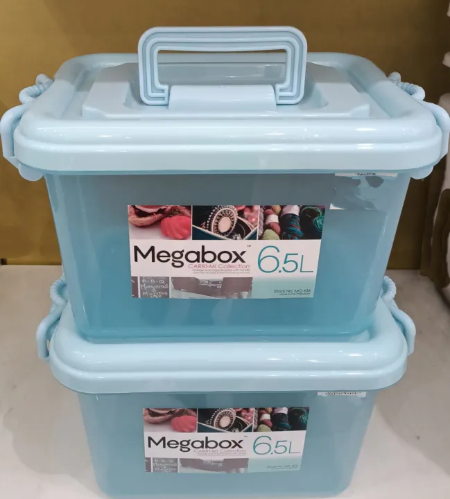 Megabox 6.5L with Handle Color Blue (Stackable) | Lazada PH