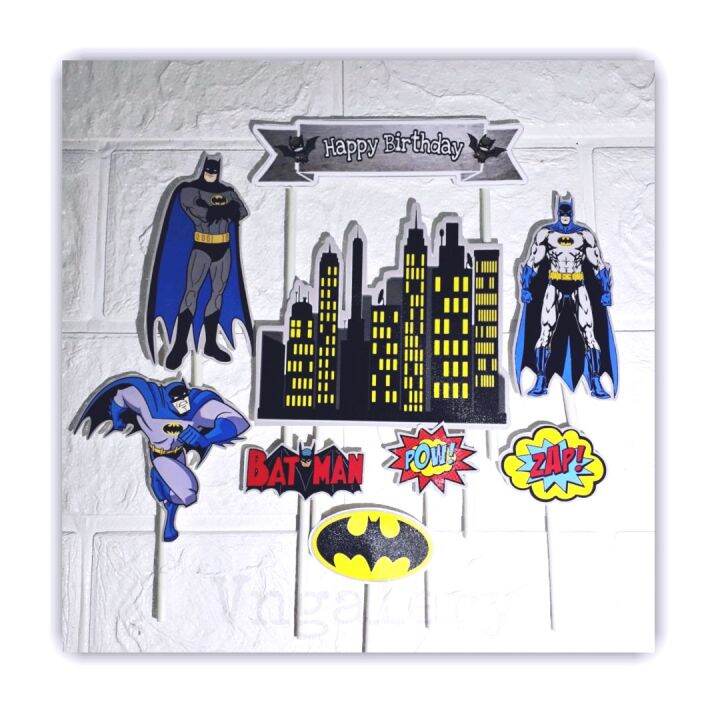 topper kertas tema batman/ hiasan kue ulang tahun karakter | Lazada ...