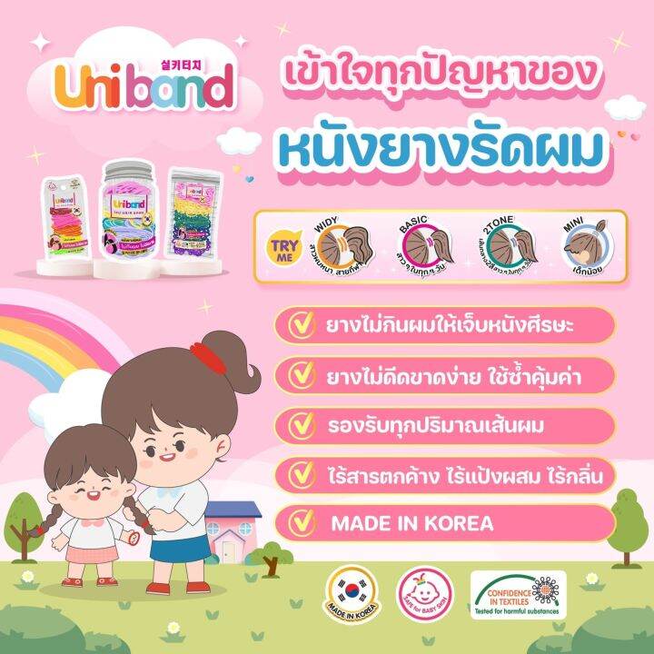 Uniband หนังยางรัดผม ไม่กินผม ไม่ดีดขาดง่าย TPU Basic Size : White ...