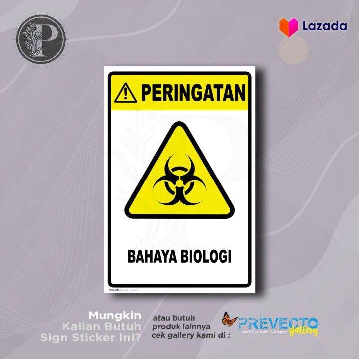 Stiker Safety Sign K3 Rambu Bahaya Biologi Sticker Vinyl Tahan Air ...