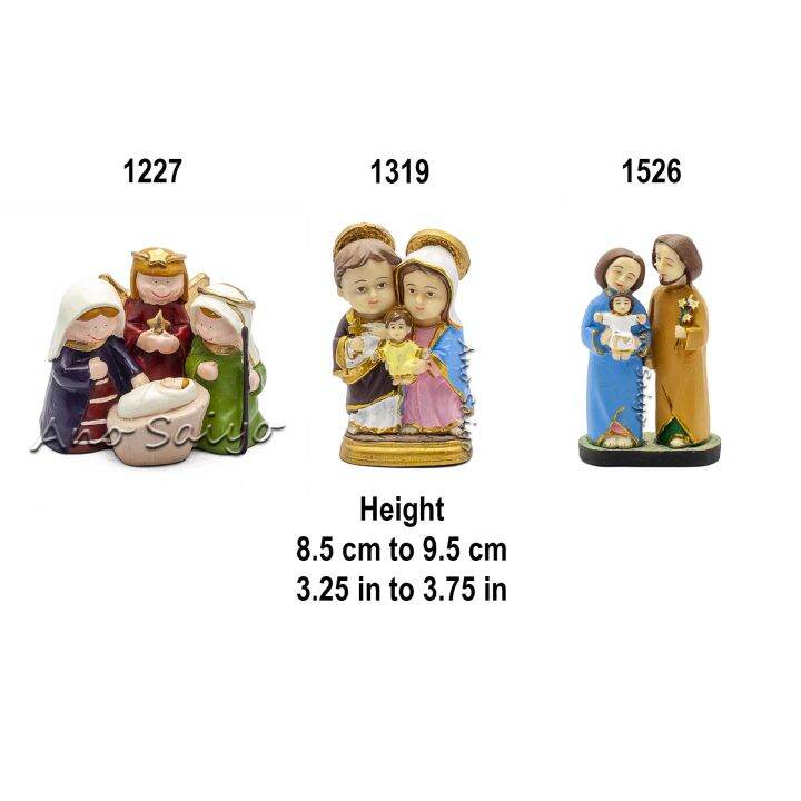 AnoSaiyo Holy Family Chibi Statue Altar Figurine with Jesus Christ Mama ...