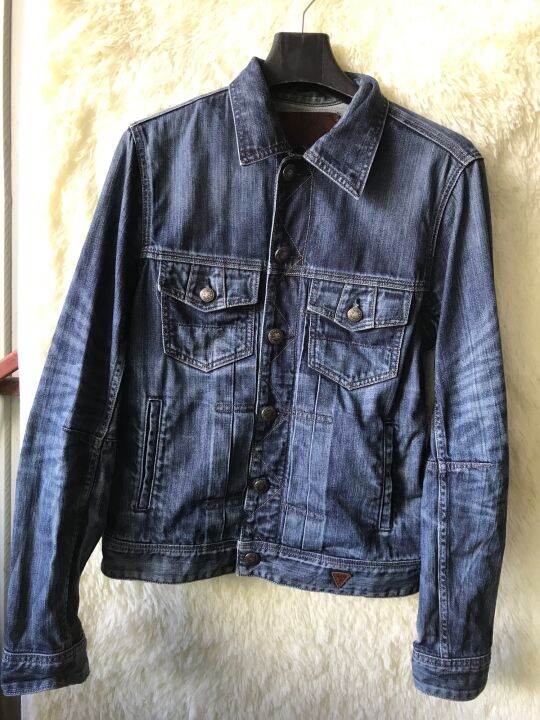 แจ็คเก็ตยีนส์ Guess Made In Mexico รอบอก40” ยาว24” ไหล่16” แขน25” สวย ...