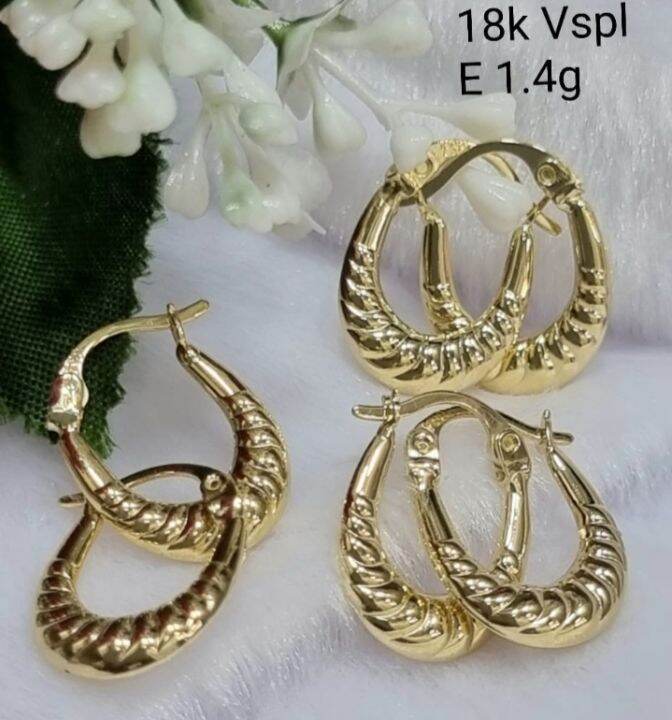 YES PH Legit TUNAY NA GINTO 18K SAUDI GOLD EARRINGS (1.4grams) 100 ...