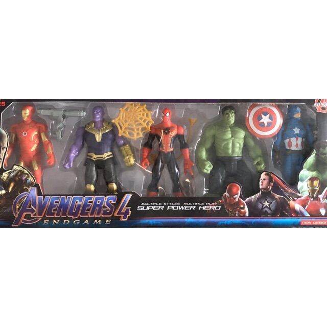 โมเดลหุ่น Super Hero 5 ตัว(มีไฟ) ขนาด 6 นิ้ว แขน ขา ขยับได้*2165 ...