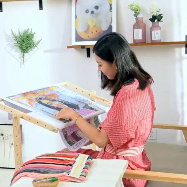 80*60CM Needlework,DIY Catholic saint three Cross stitch,The cross of Jesus mother and son Cross ...