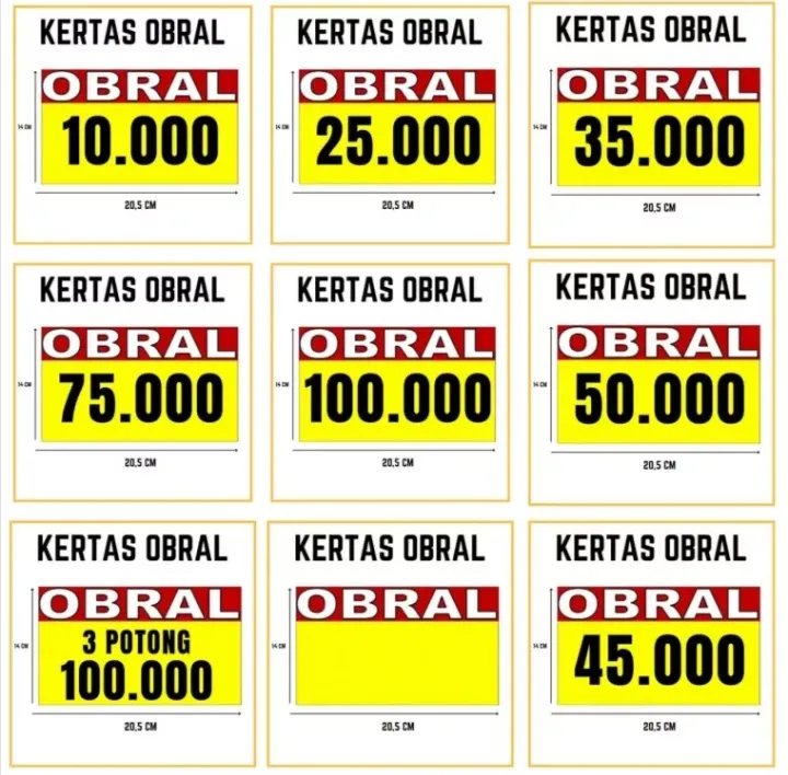 kertas bandrol harga murah bandrol harga untuk jualan | Lazada Indonesia