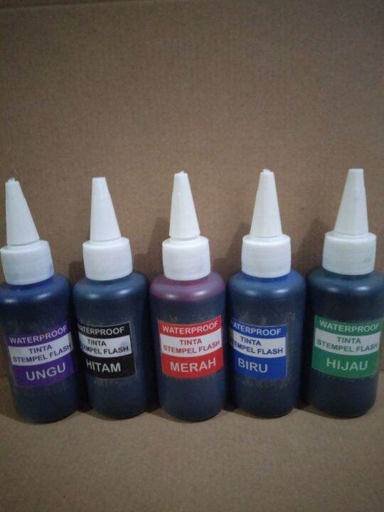 2 botol Tinta stempel flash waterproof anti luntur, tinta permanen 100 ...