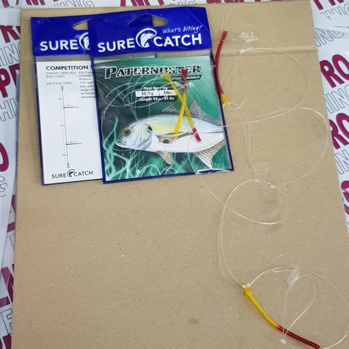 5 PACK Perambut 2 cabang 50lbs tanpa mata kail SureCatch Paternoster Double Branch Rig Without ...