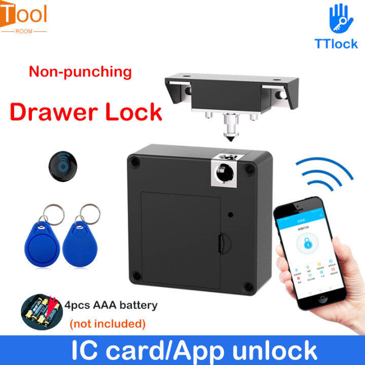 Smart Wood Door Lock Keyless Invisible Electronic Lock IC Card TTlock ...