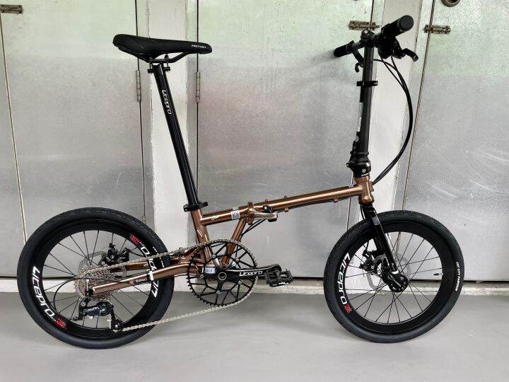 [SG LOCAL STOCK] Fnhon Gust 20 Inch 9 Speed Folding Bike Rose Gold ...