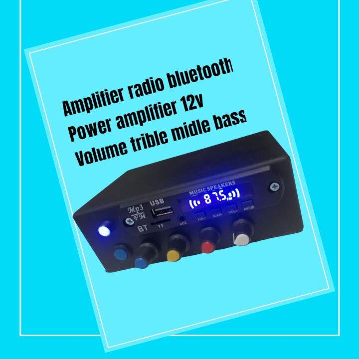 ampli mini bluetooth 12 v volume trible midle bass | Lazada Indonesia