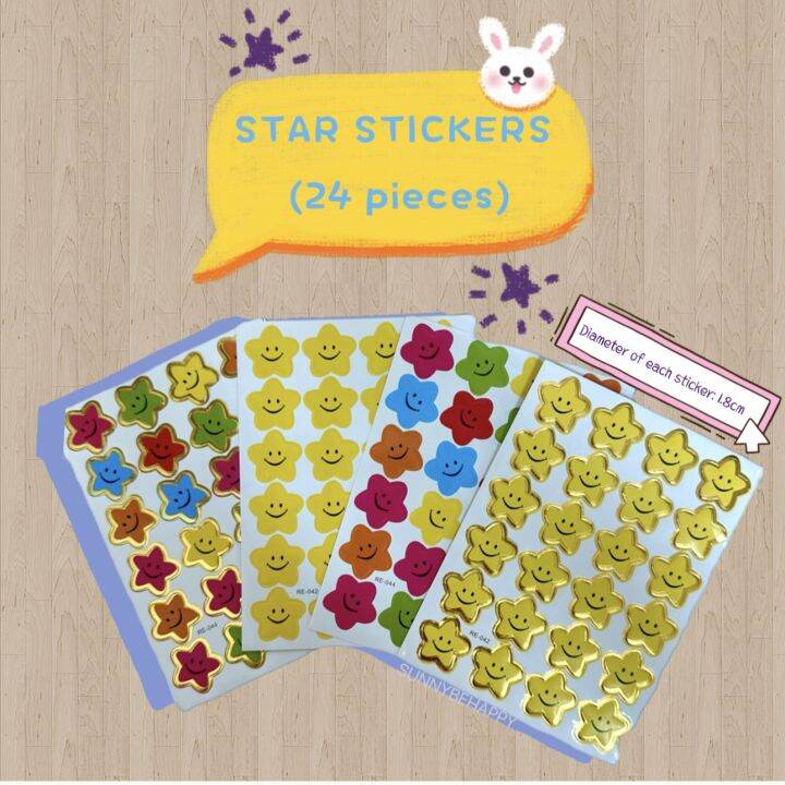 24pcs STAR STICKERS | Cute Stickers | Stickers for students ...