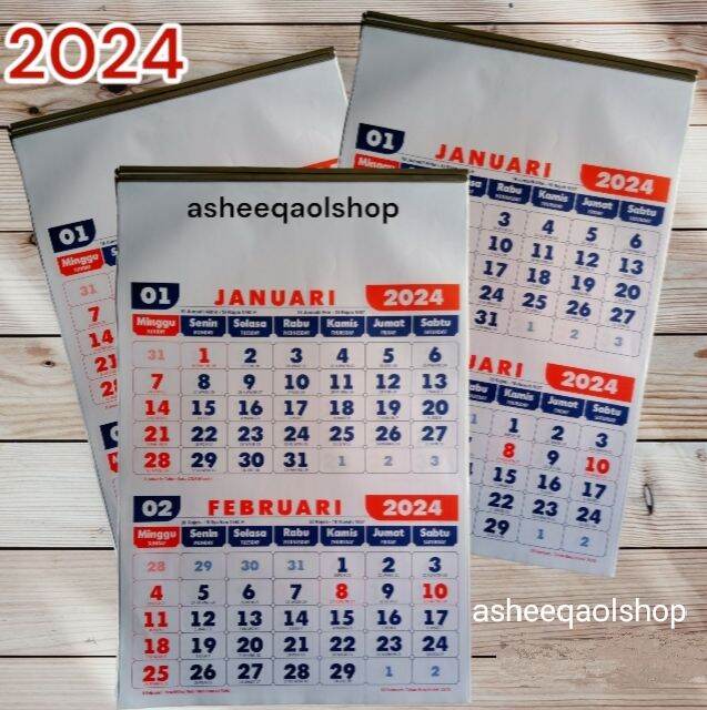 Kalender Kerja 2024 Dwi Bulan Gantung Dinding | Lazada Indonesia