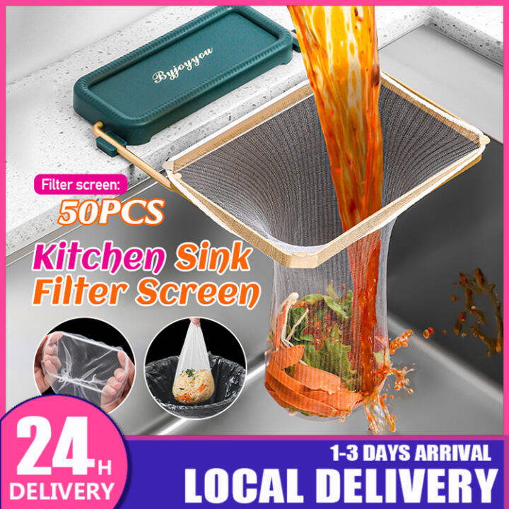 Foldable Kitchen Strainer Disposable Filter Net Metal Filter Rack For ...