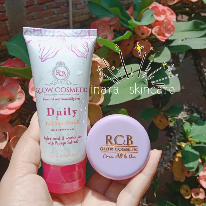 RCB GLOW FACIAL WASH+CREAM 2 IN 1 ORIGINAL BPOM | Lazada Indonesia