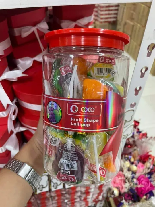 coco lollipop different shapes heart / donut / fruits 30pcs each ...