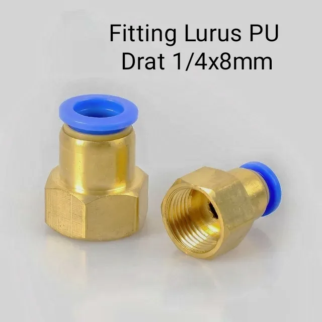 Nepel Fitting Sambung Selang Pu 8mm Lurus Drat Dalam 1/4 Inch Push | Lazada Indonesia